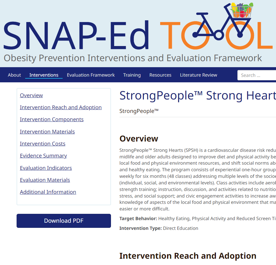 Evidence-Based Program Listings – StrongPeople
