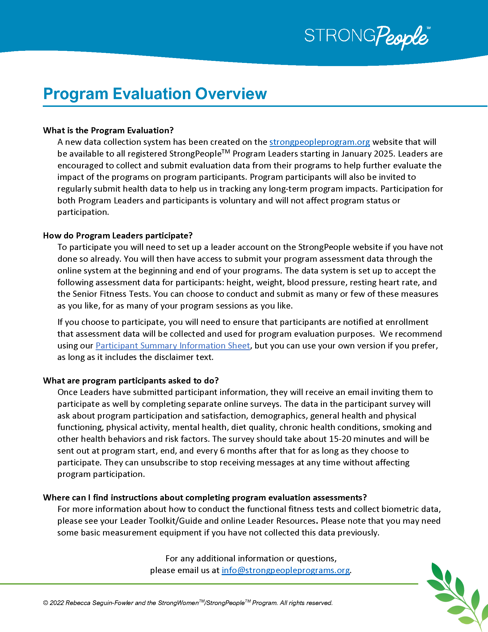 SP Program Eval One-pager – StrongPeople
